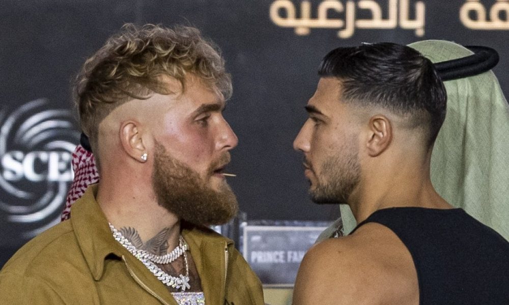 Watch: Jake Paul attempts to drag Tommy Fury's shorts down during final face-off - Sportszion