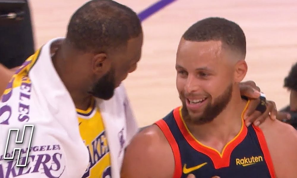 Watch: LeBron James gives Stephen Curry big embrace while smiling after ...