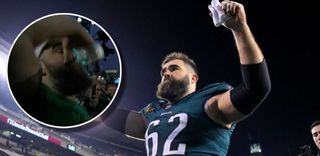 NFL draft 2023: Jason Kelce joins fans in downing beers after Eagles ...
