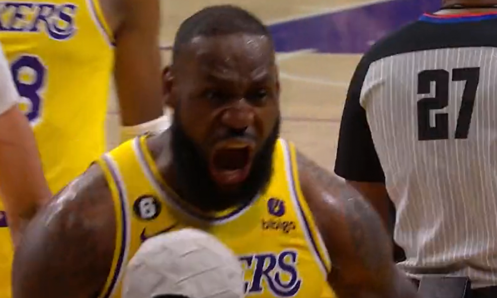 LeBron James shows his muscle power over Dillon Brooks at NBA playoffs ...